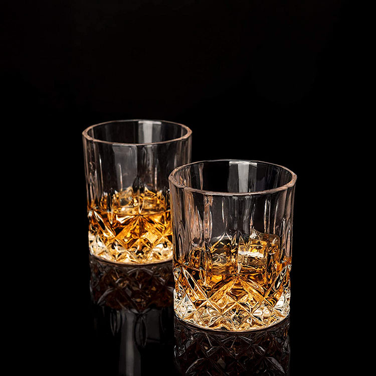 10oz lead free rock whiskey glass
