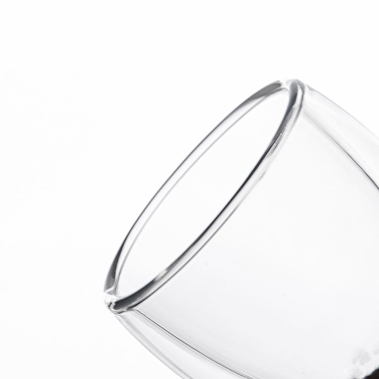 Double wall glass mug without handle